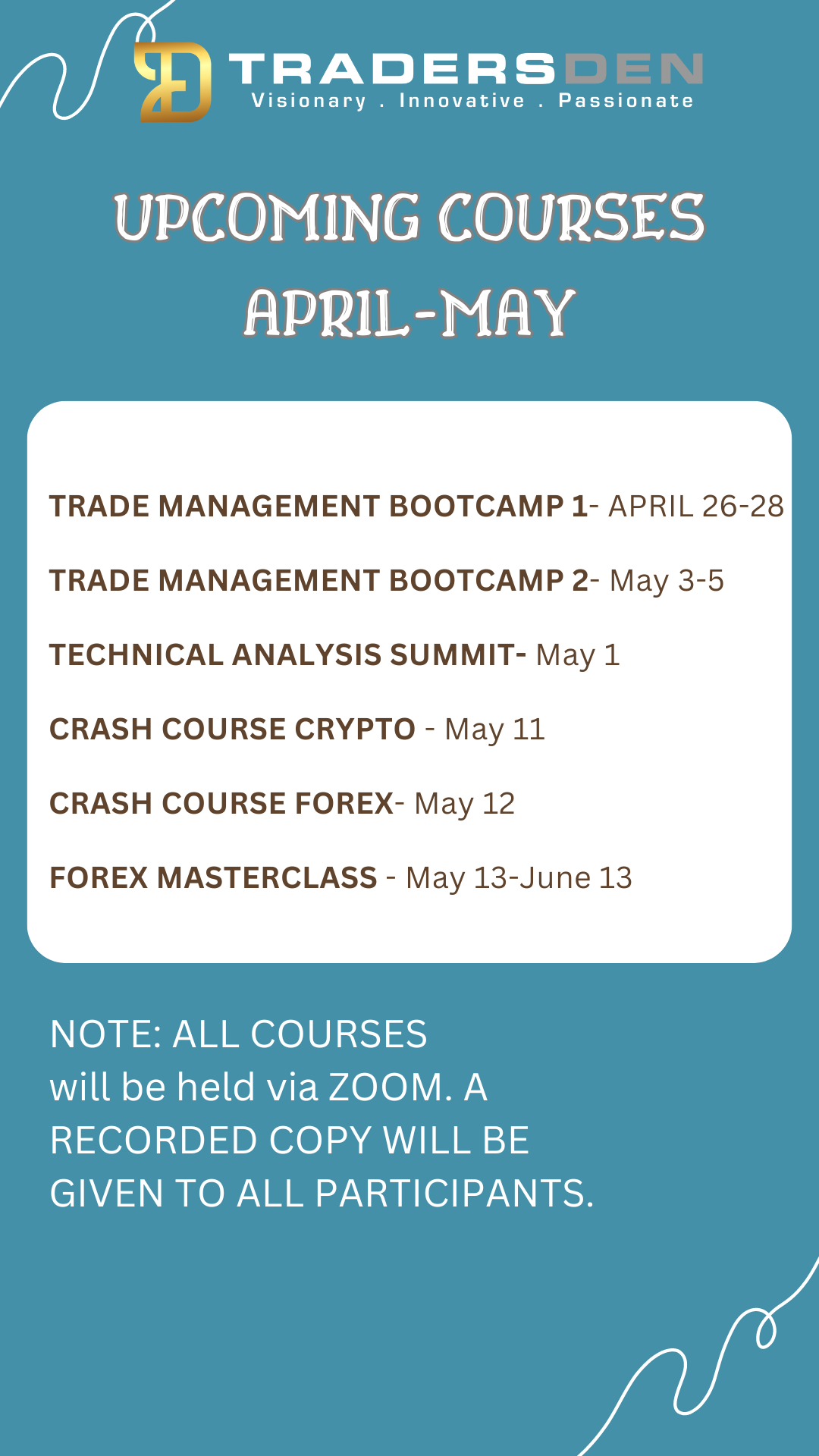 Traders Den Upcoming Courses – Traders Den PH Blog